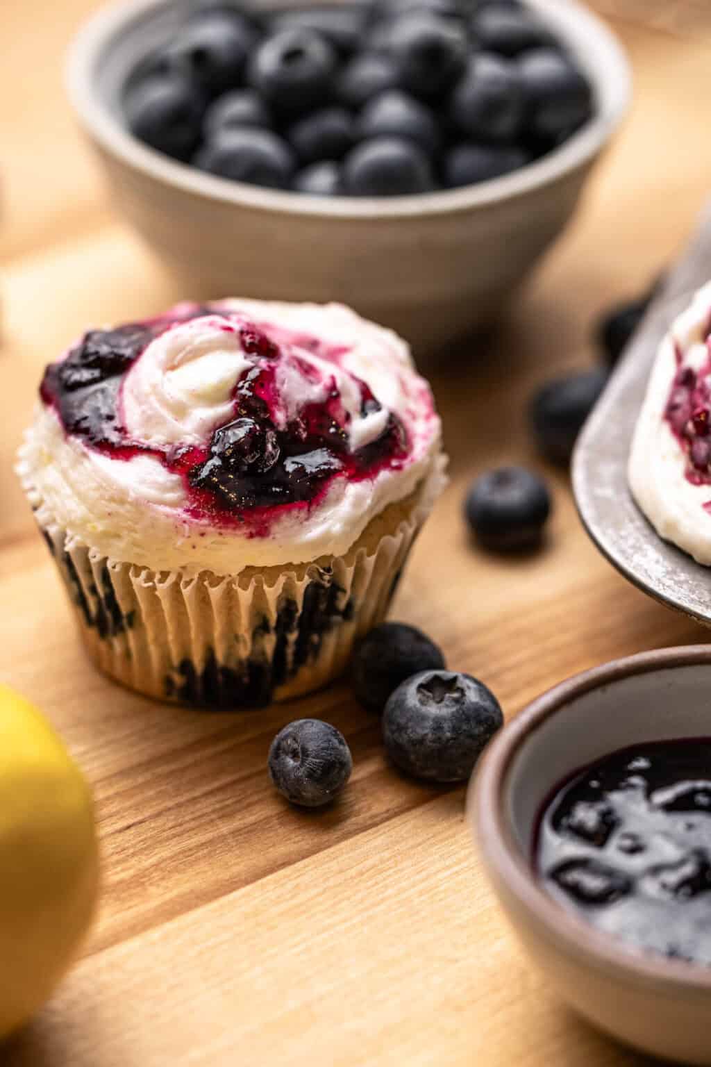 Blueberry Cupcakes (Easy One Bowl Cupcake Recipe) - One Bowl Bakery